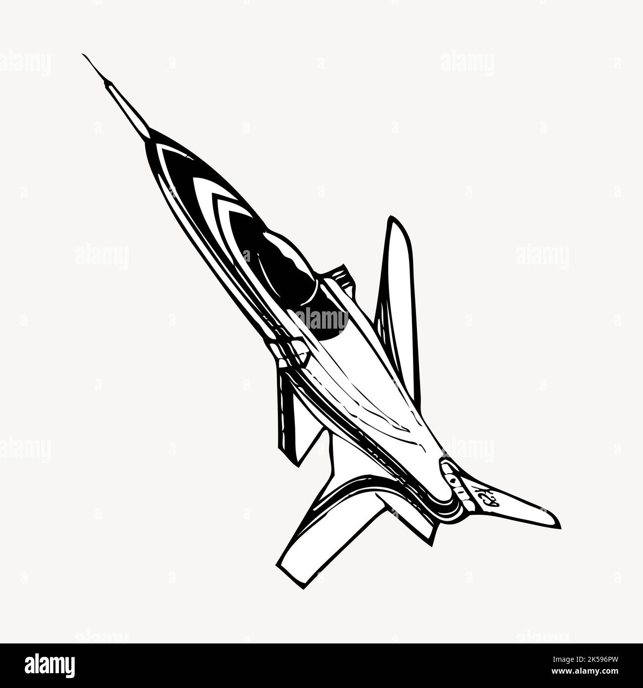 Fighter jet clipart, vehicle vintage illustration vector Stock Vector ...