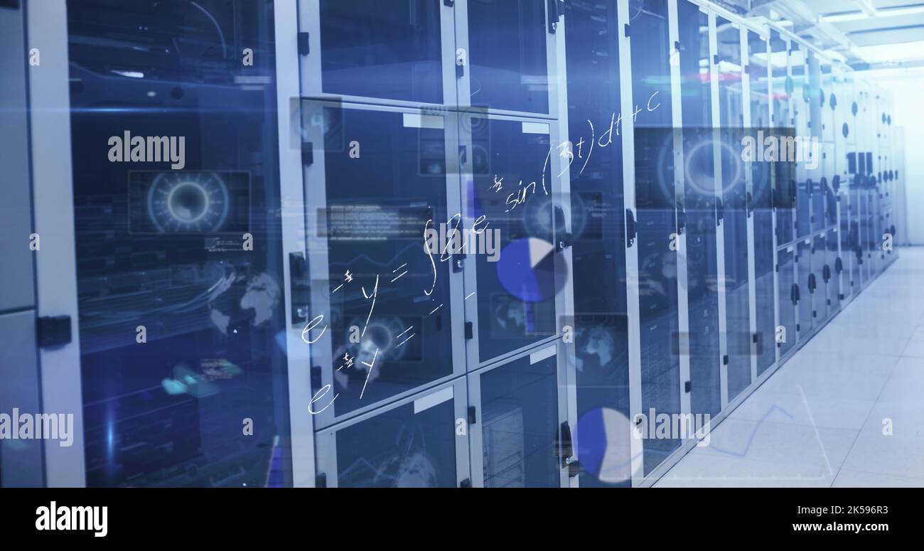 Image of data processing over server room Stock Photo - Alamy