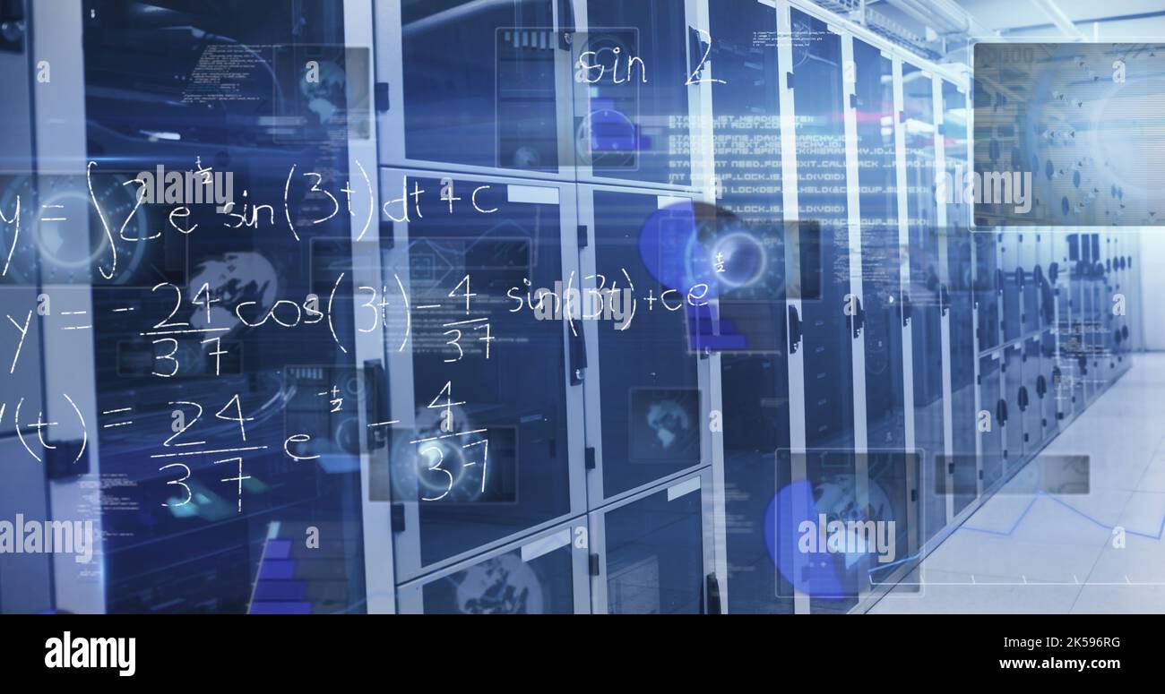 Image of data processing over server room Stock Photo - Alamy