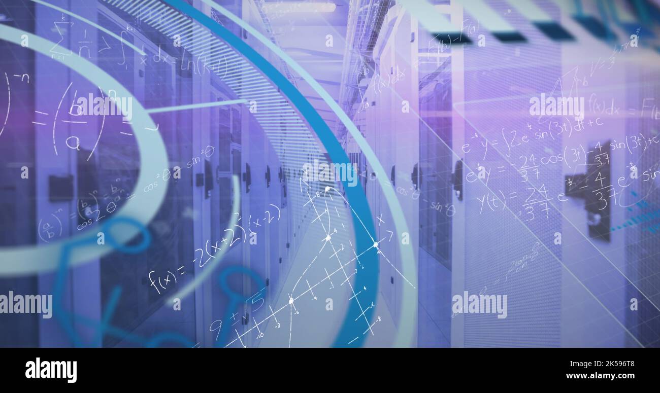 Image of scope scanning and data processing over man in vr headset ...