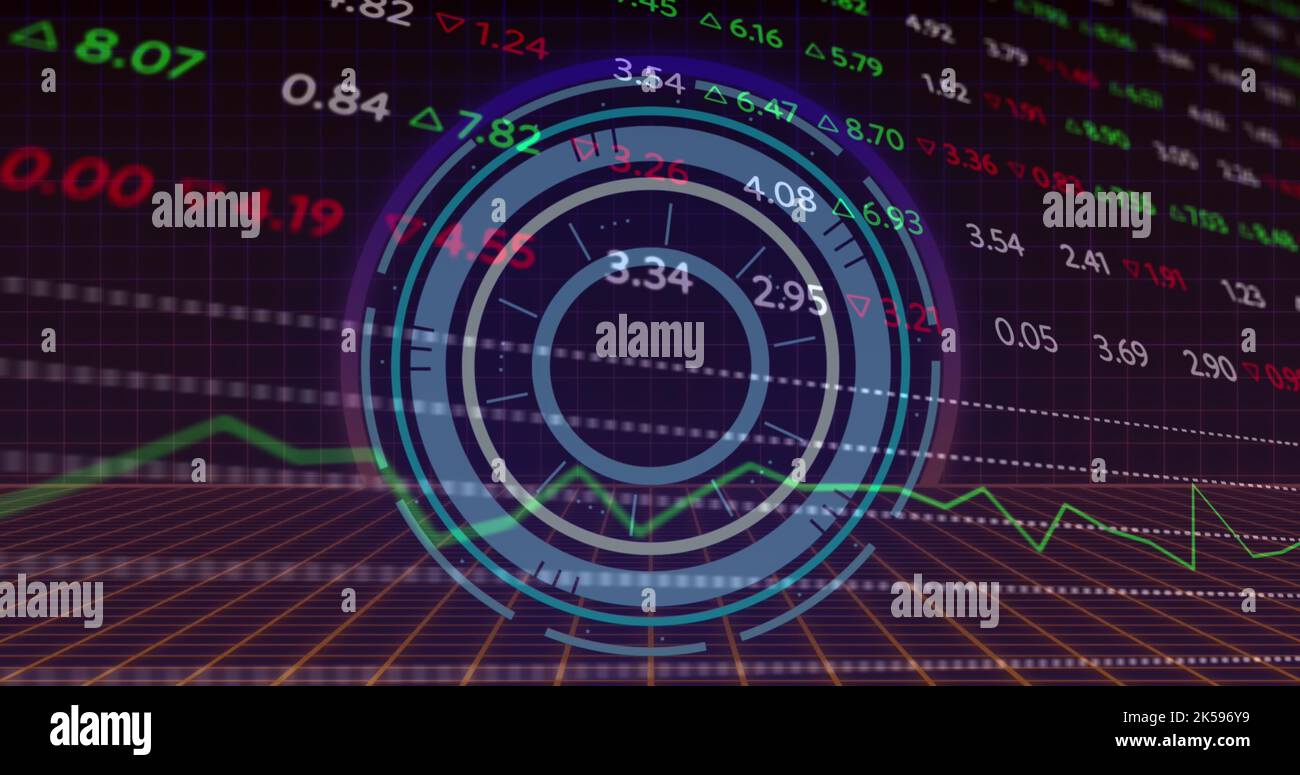 Image of stock market over scope scanning Stock Photo - Alamy