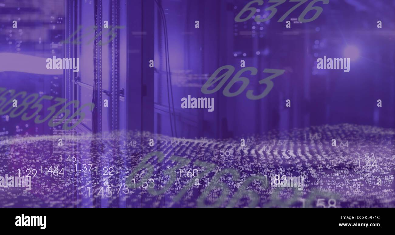 Image of data processing with qr code over server room Stock Photo - Alamy