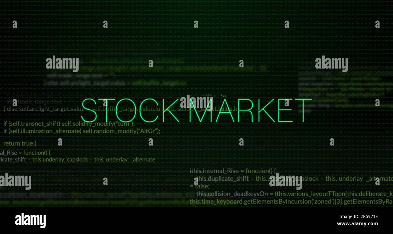 Image of stock market text over data processing Stock Photo - Alamy