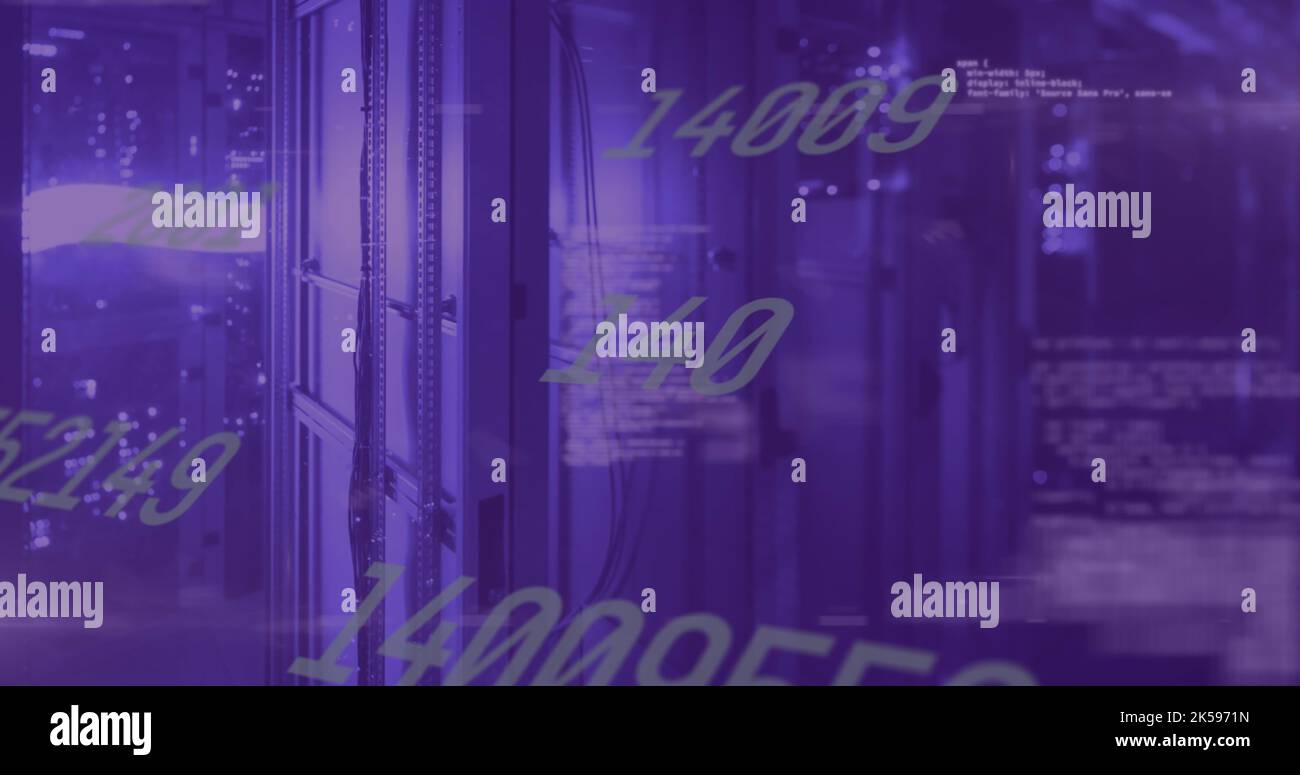 Image of data processing with qr code over server room Stock Photo - Alamy