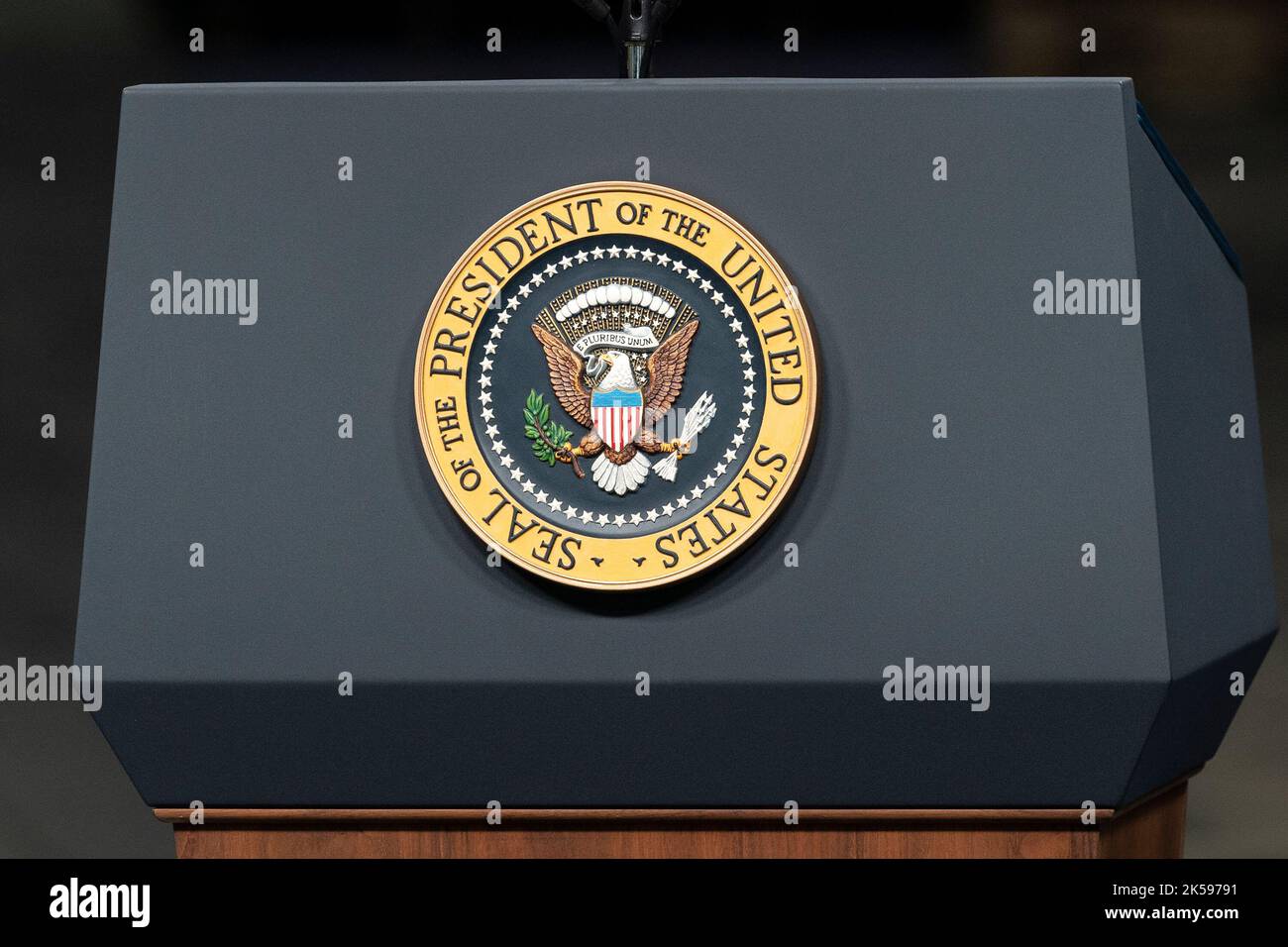 Poughkeepsie, New York, USA. 6th Oct, 2022. Seal of the President of ...