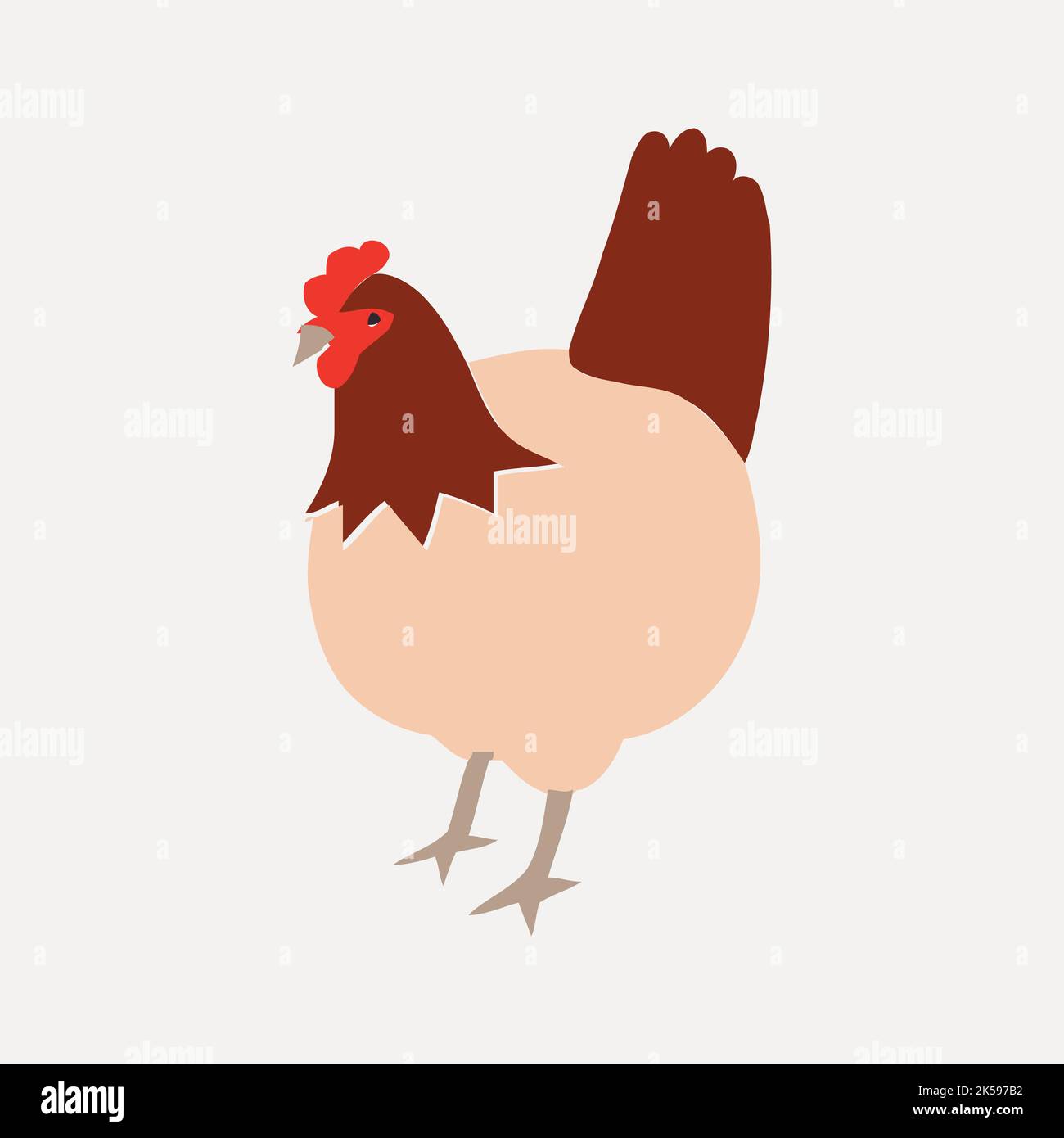 Chicken clipart, farm animal illustration vector Stock Vector Image ...