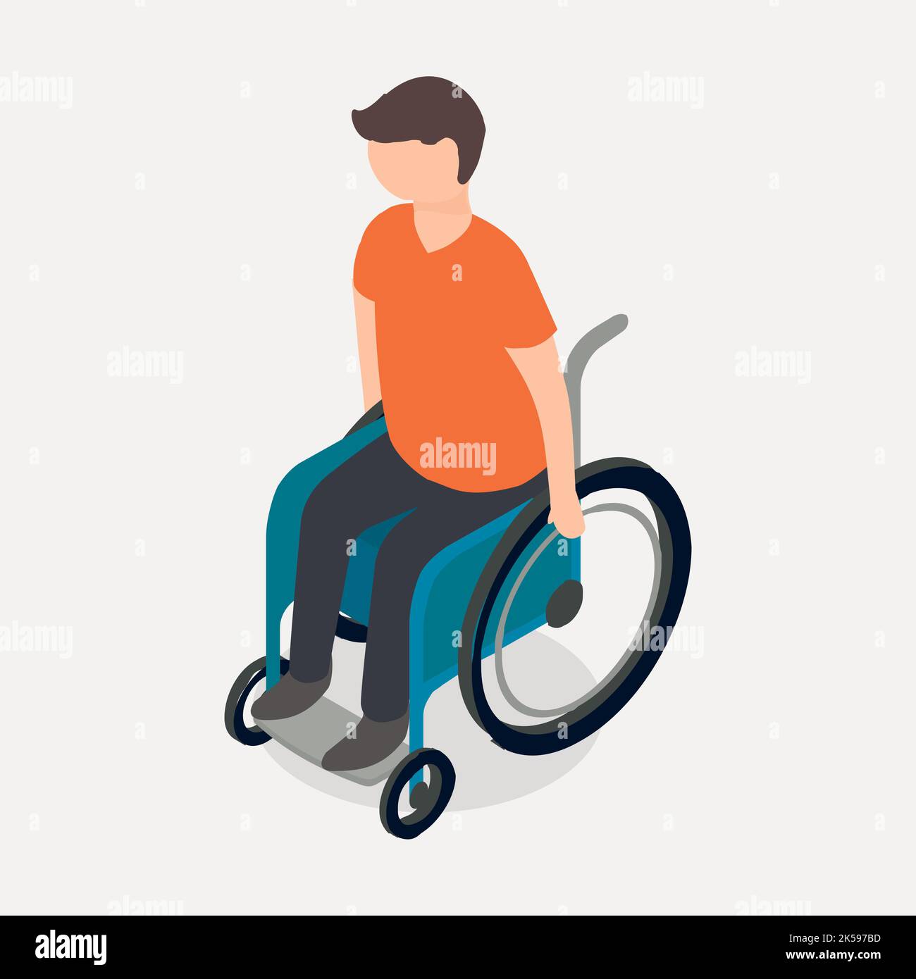 Man in wheelchair clipart, avatar illustration vector Stock Vector ...