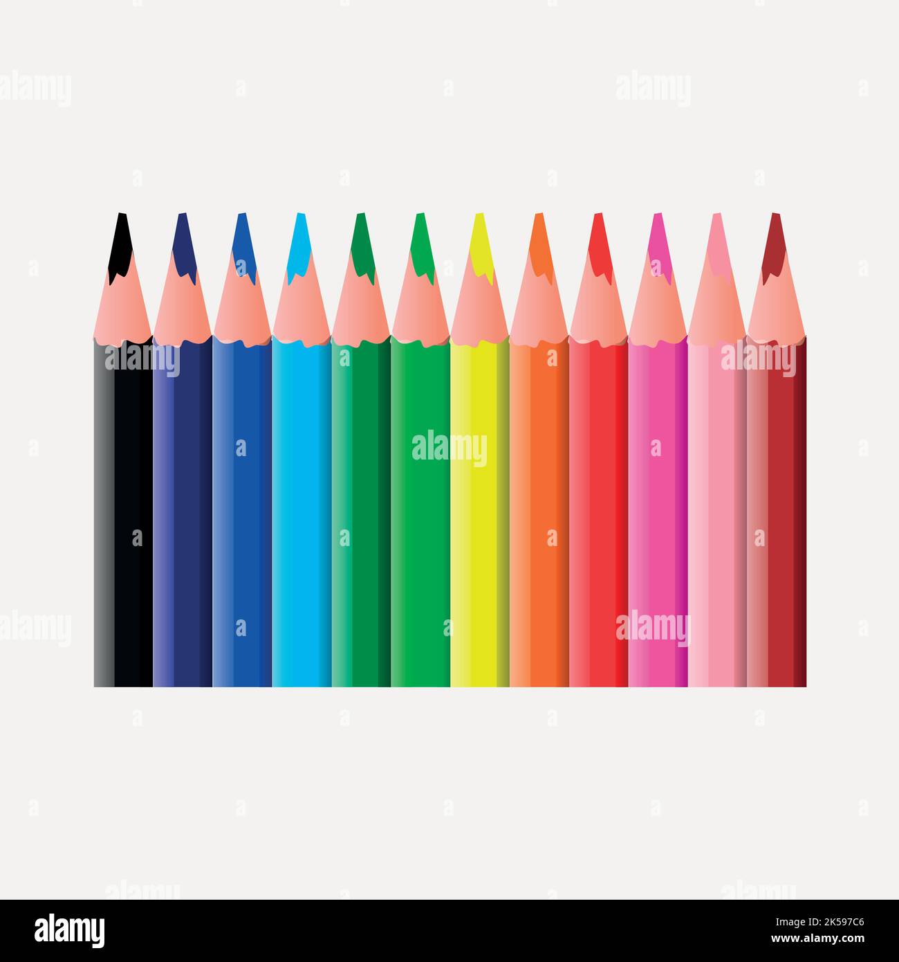 Color pencils clipart, stationery illustration vector Stock Vector ...