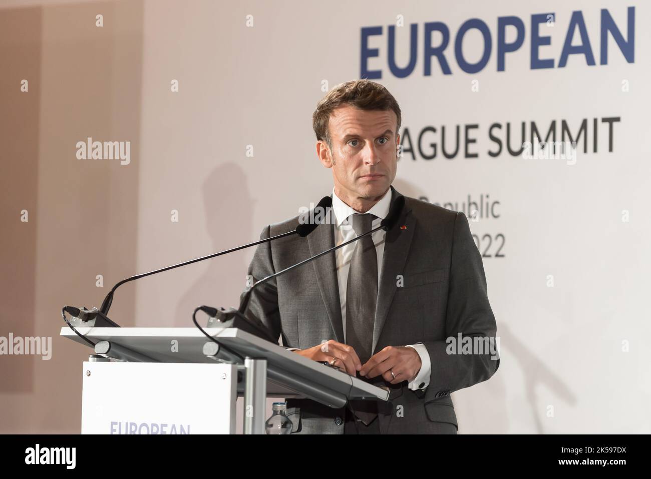 Prague, Czech Republic. 06th Oct, 2022. French President Emmanuel ...