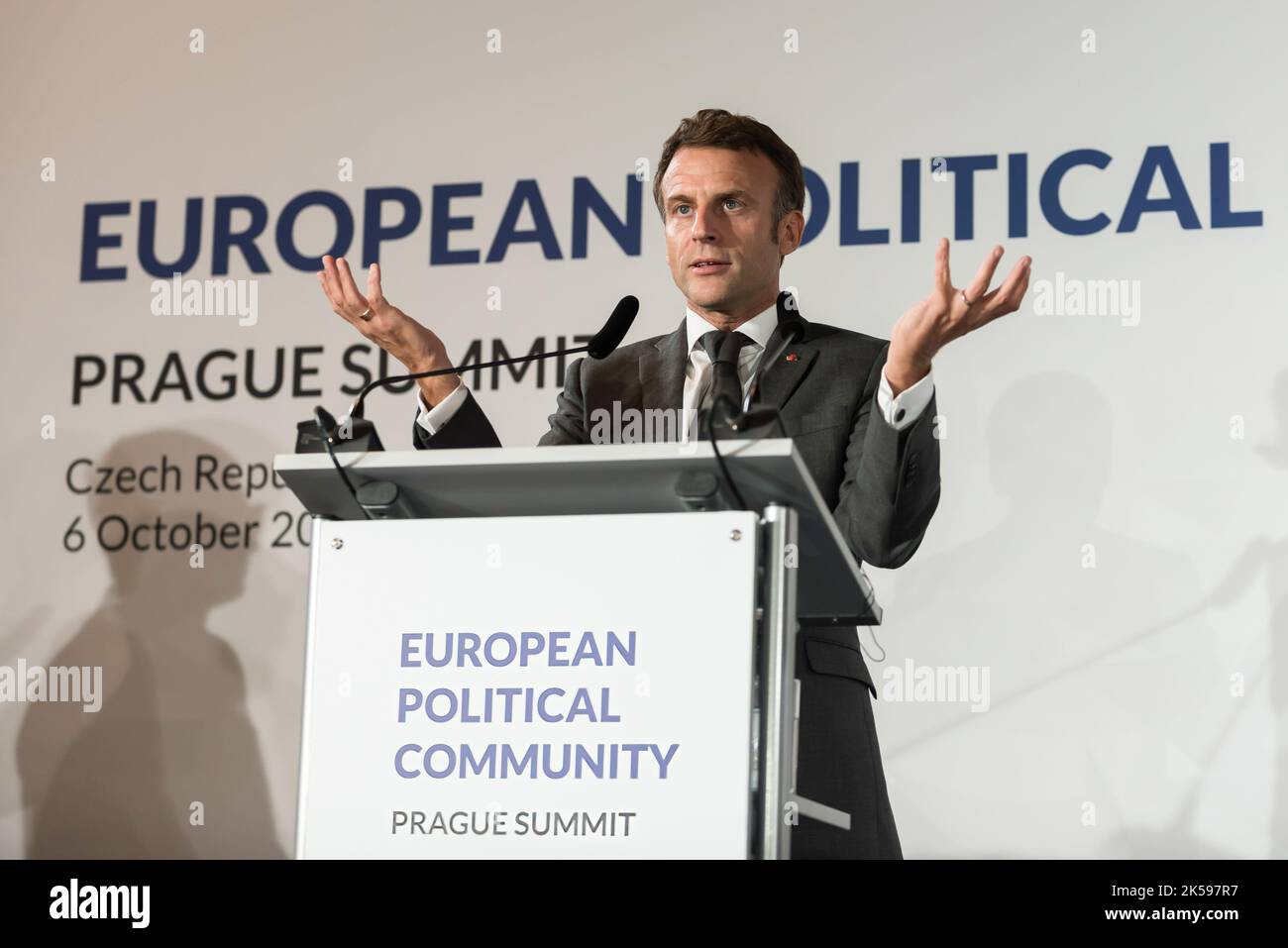Prague, Czech Republic. 06th Oct, 2022. French President Emmanuel ...