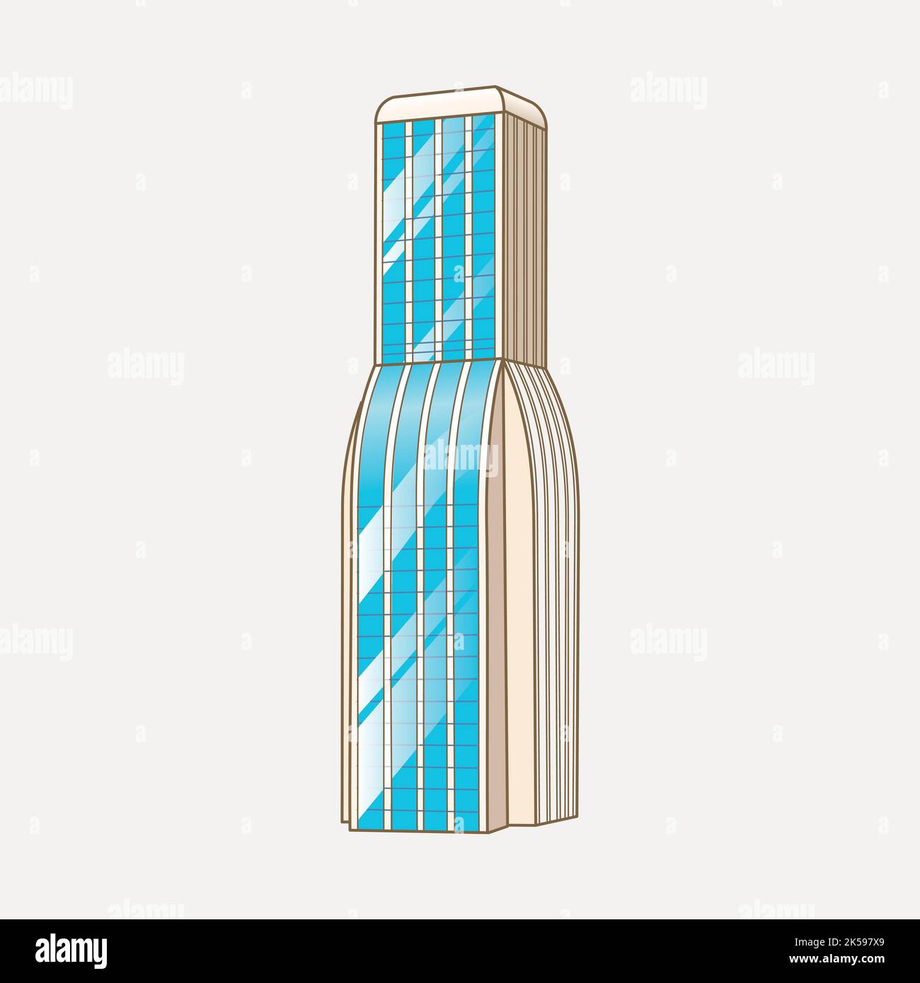 Blue office building clipart, cartoon architecture illustration vector ...