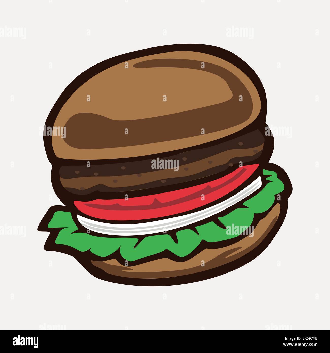 Hamburger clipart, fast food illustration vector Stock Vector Image ...