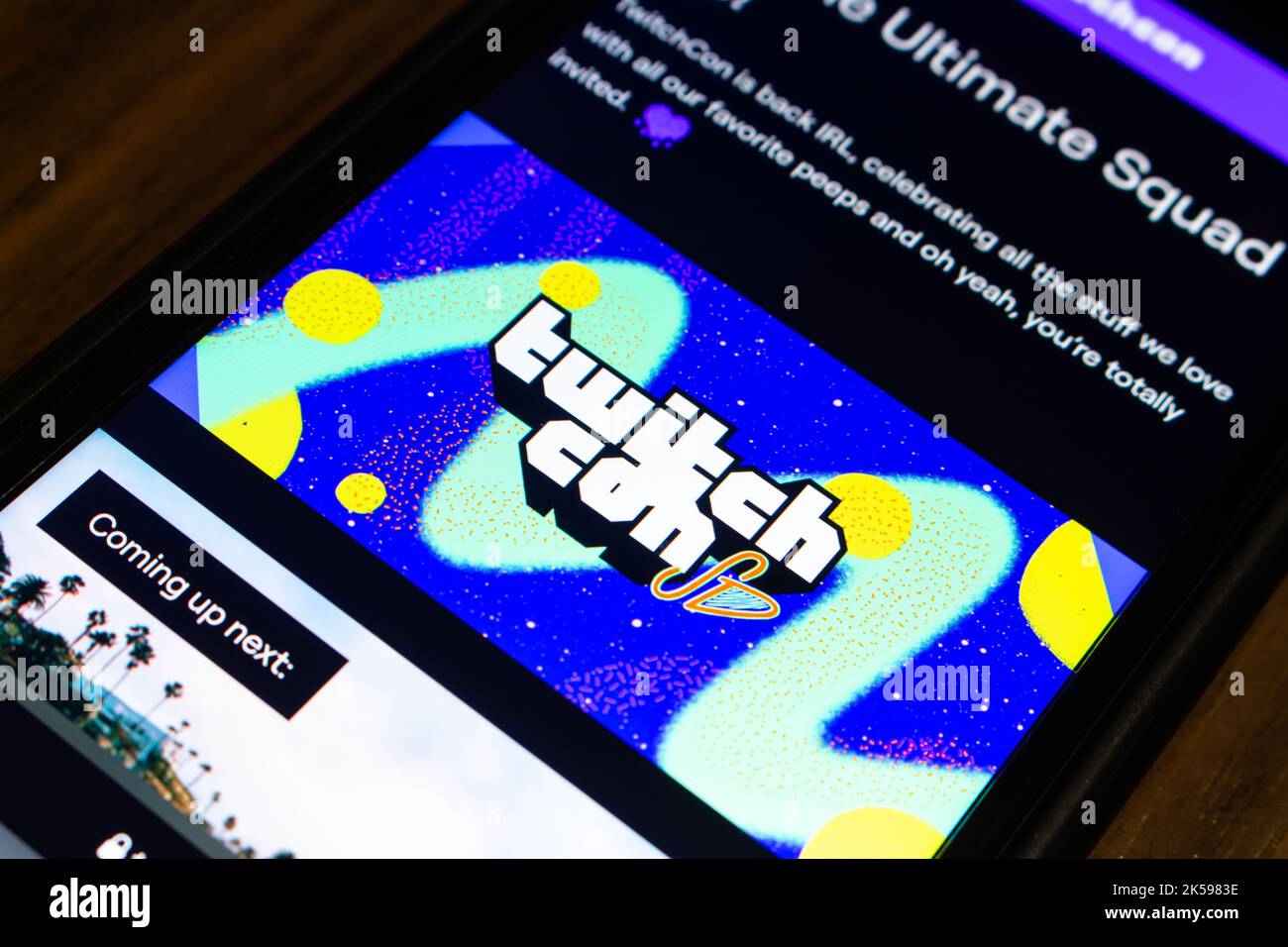 Vancouver, CANADA - Oct 6 2022 : Closeup logo of Twitchcon on its ...