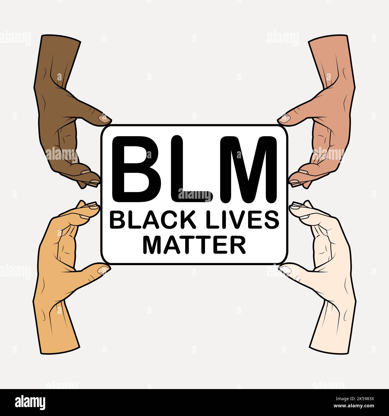 BLM typography clipart, equal rights protest illustration vector Stock ...