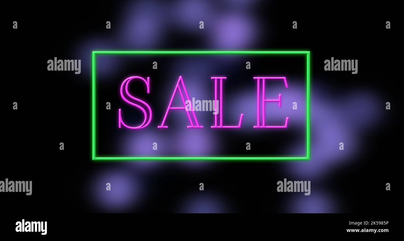 Illustration of sale text in rectangle box against abstract background ...