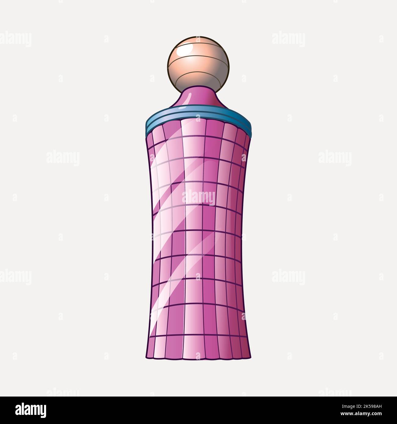 Pink office building clipart, cartoon architecture illustration vector ...