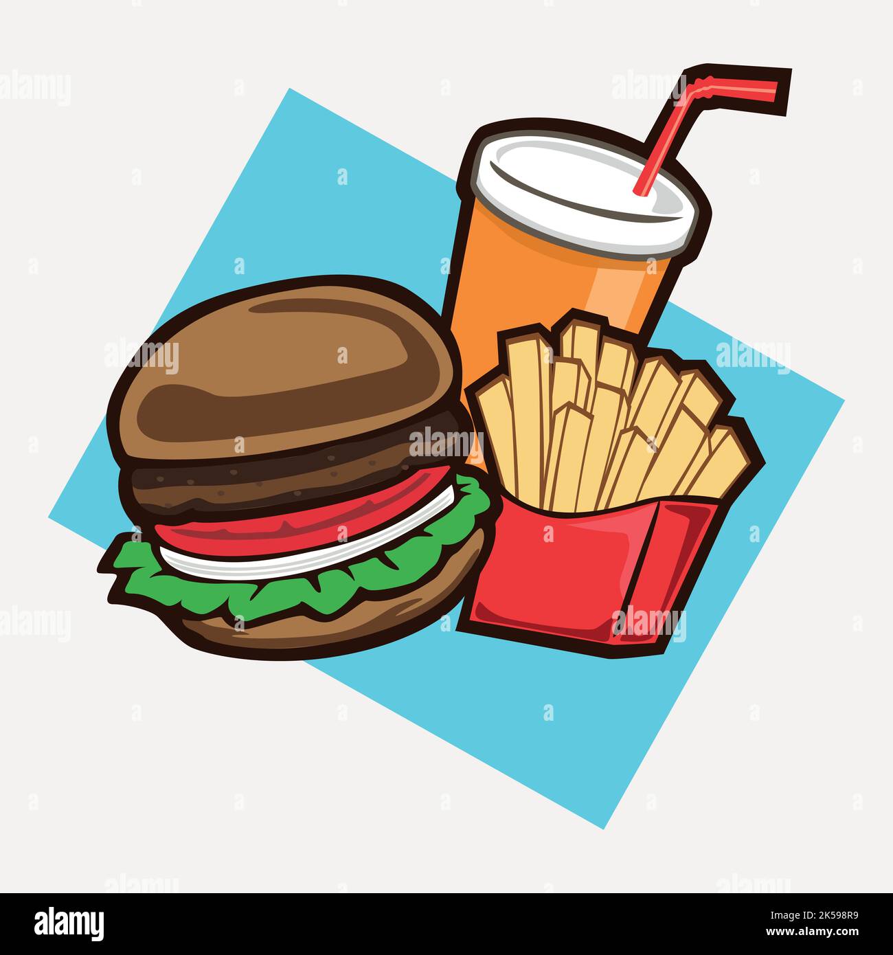 Hamburger set clipart, fast food illustration vector Stock Vector Image ...