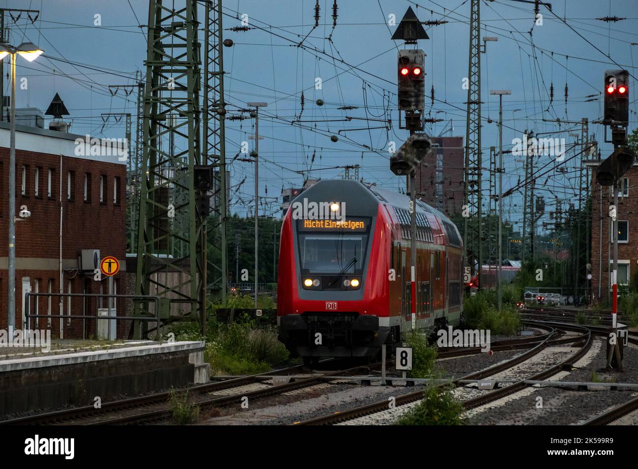 25.06.2022, Germany, Lower Saxony, Münster - No boarding - terminus for ...