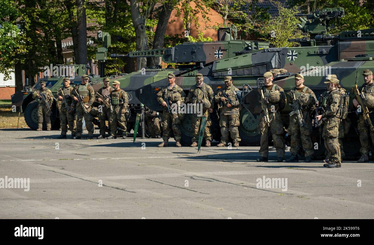 24.08.2022, Germany, Lower Saxony, Munster - Press event of the Panzer ...