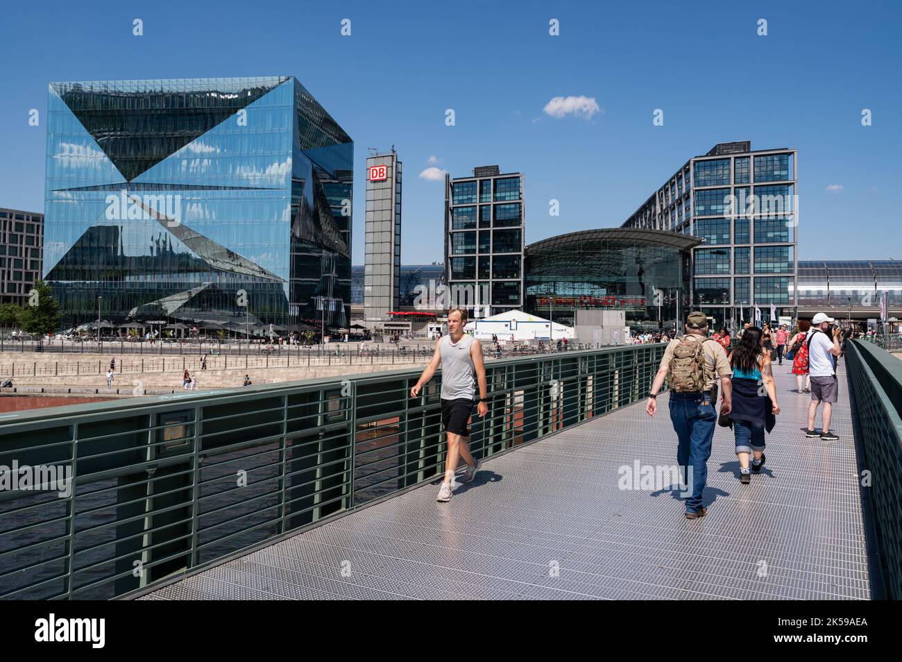 03.07.2022, Germany, Berlin - People, including many visitors and ...