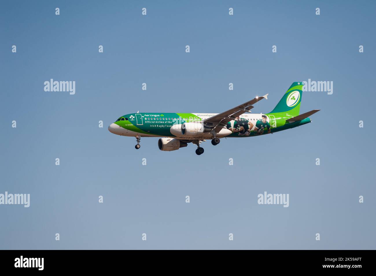 31.07.2022, Germany, Berlin - An Airbus A320-200 passenger aircraft of ...