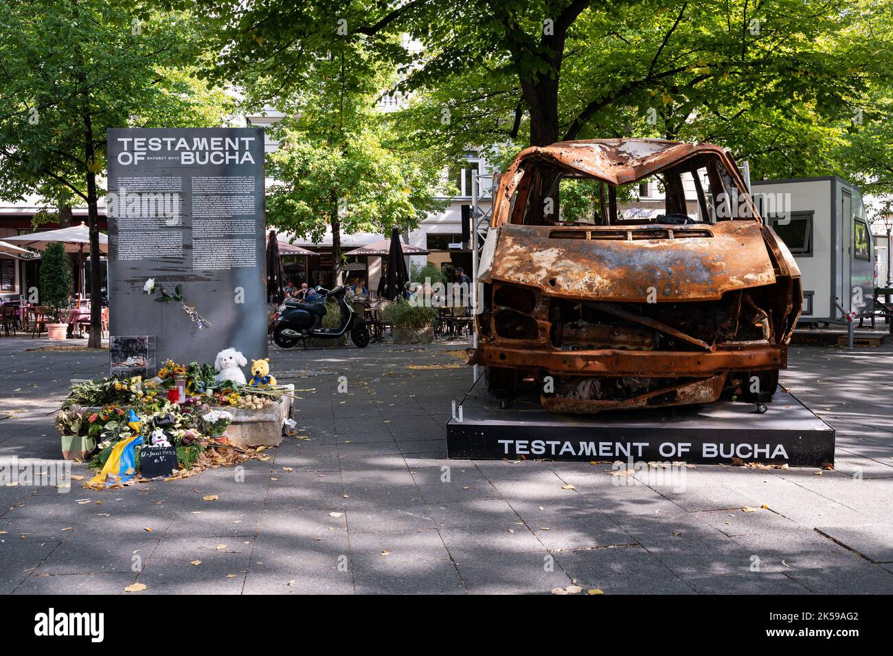 07.09.2022, Germany, Berlin - The exhibition Testament of Bucha about a ...