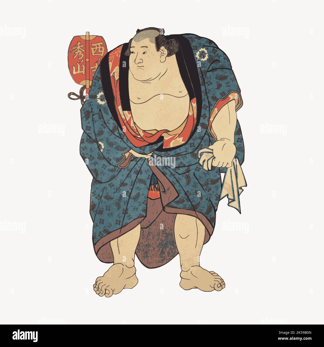 Sumo wrestler clipart, Japanese sport vintage illustration vector Stock ...