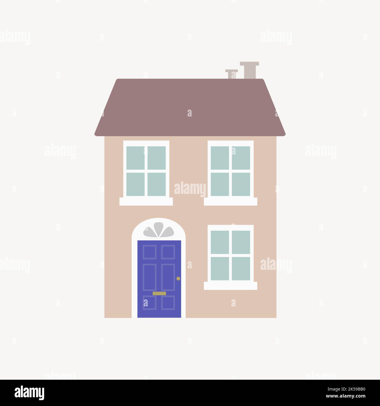 Cartoon house sticker, architecture illustration vector Stock Vector ...