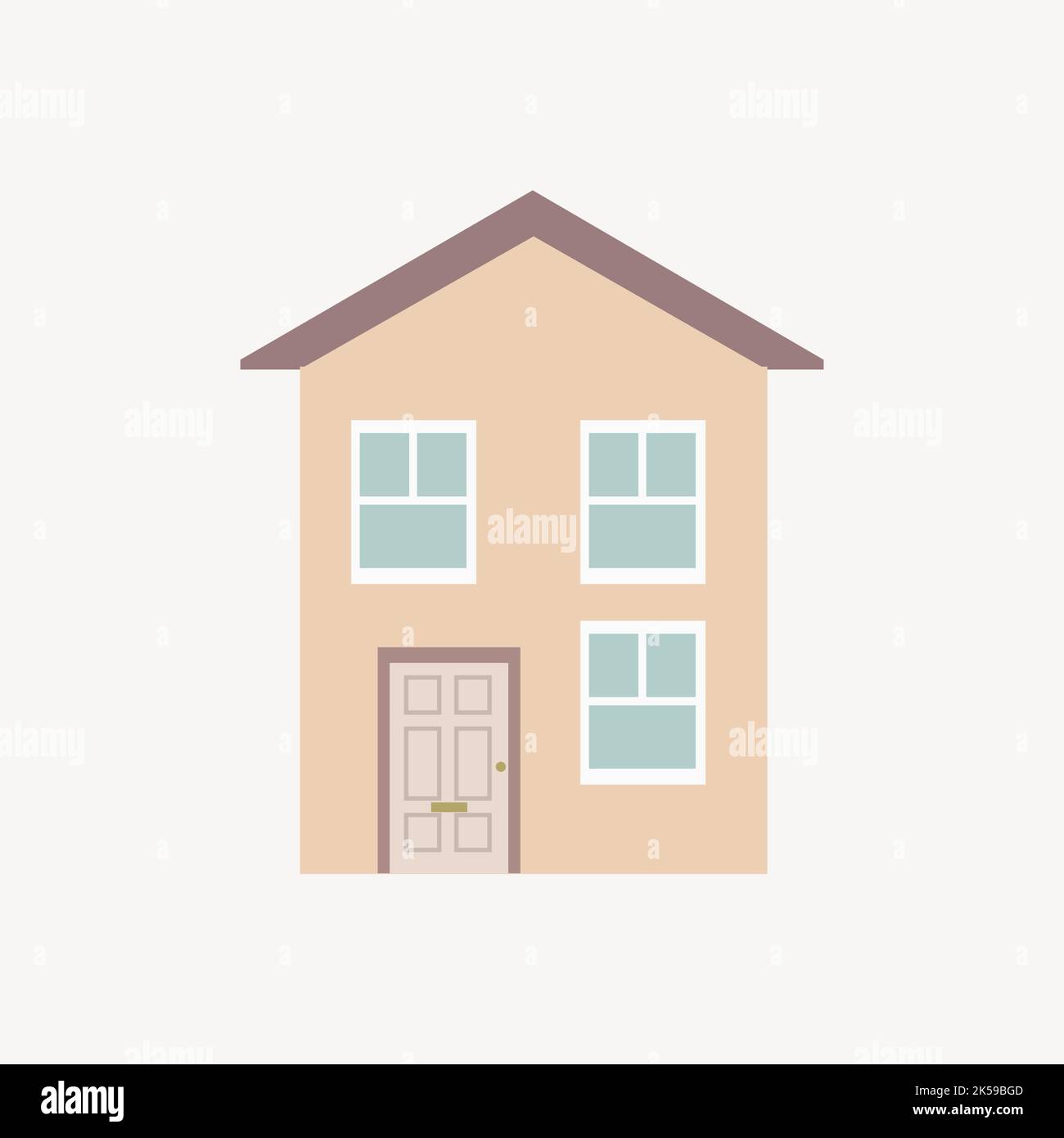 Cartoon house sticker, architecture illustration vector Stock Vector ...