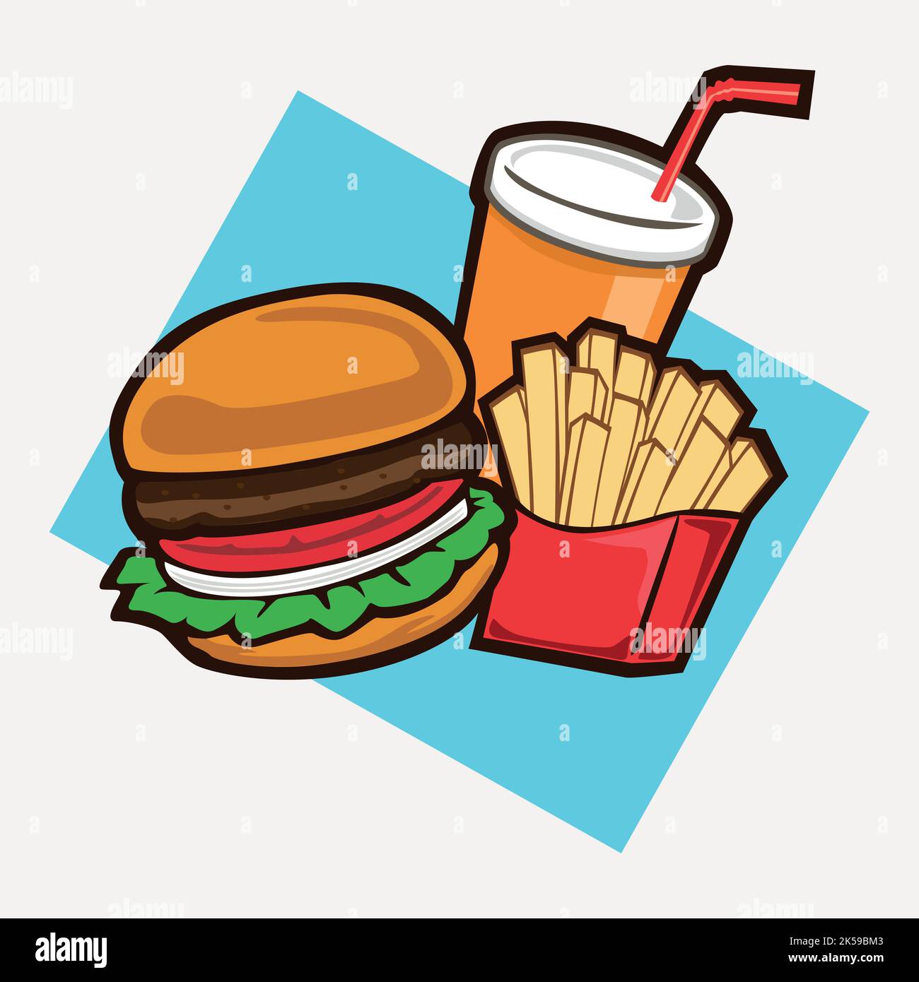 Hamburger set clipart, fast food illustration vector Stock Vector Image ...