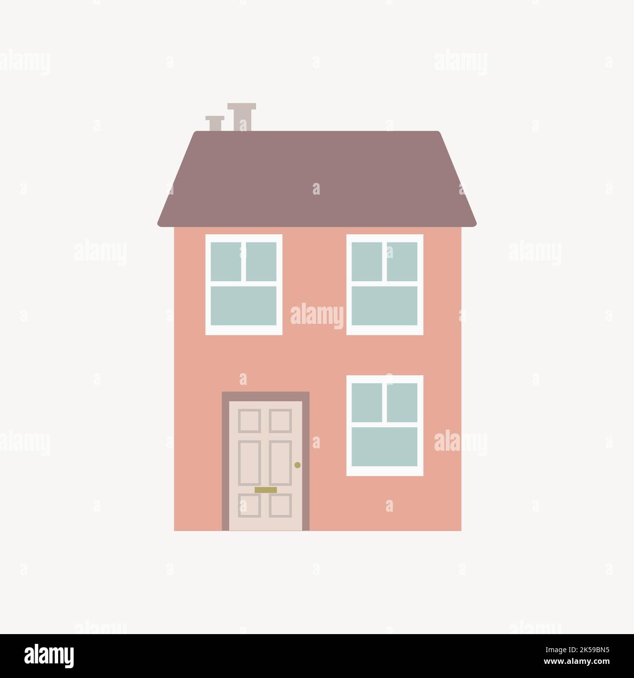 Cartoon house sticker, architecture illustration vector Stock Vector ...