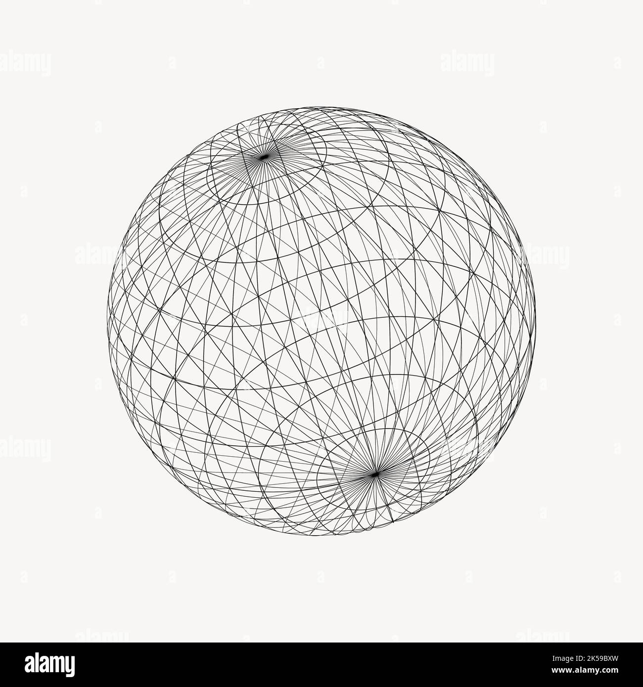 Wireframe sphere, geometric illustration vector Stock Vector Image ...