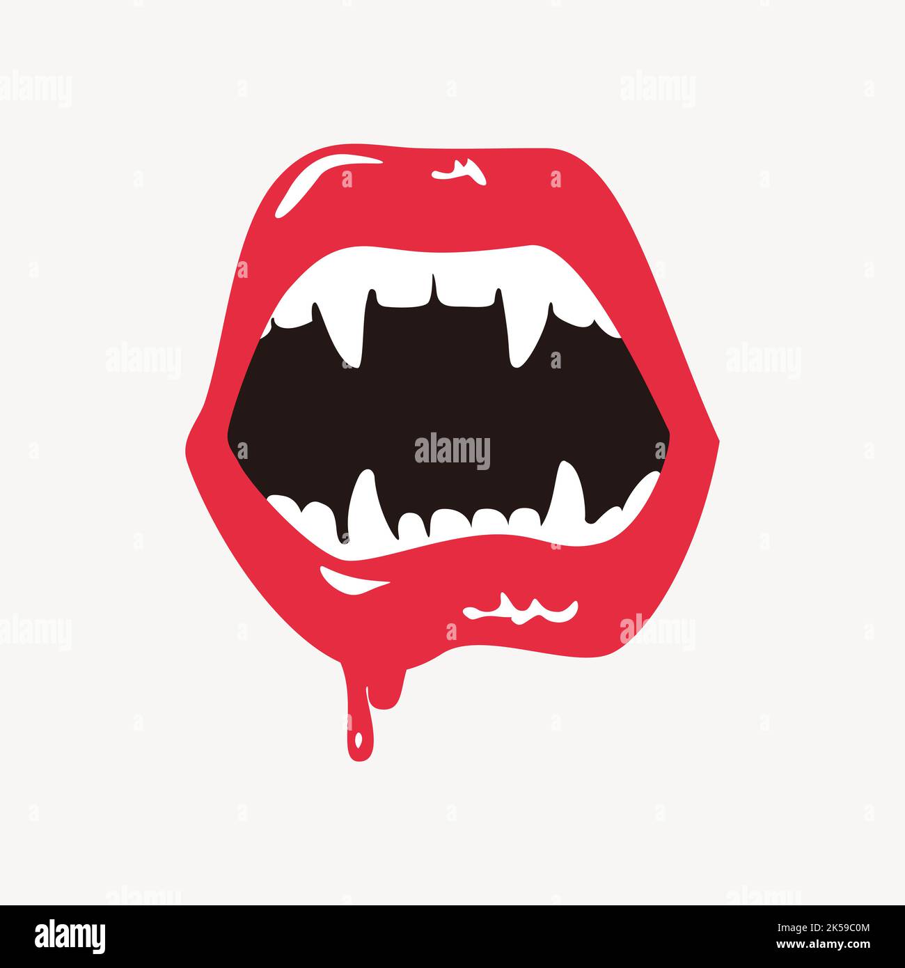 Vampire fangs sticker, Halloween illustration vector Stock Vector Image & Art - Alamy