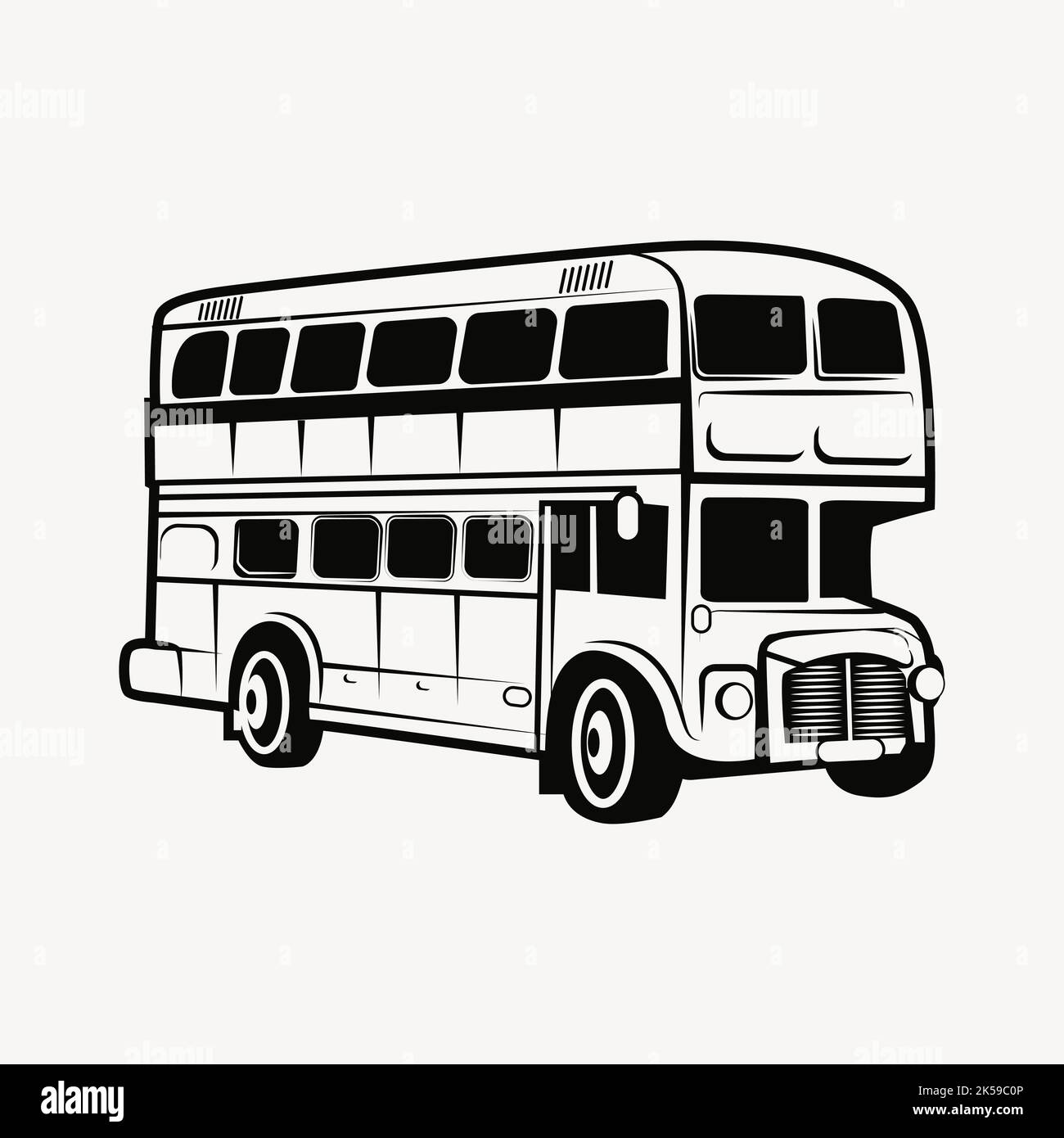 Double-decker bus drawing, vehicle illustration vector Stock Vector ...