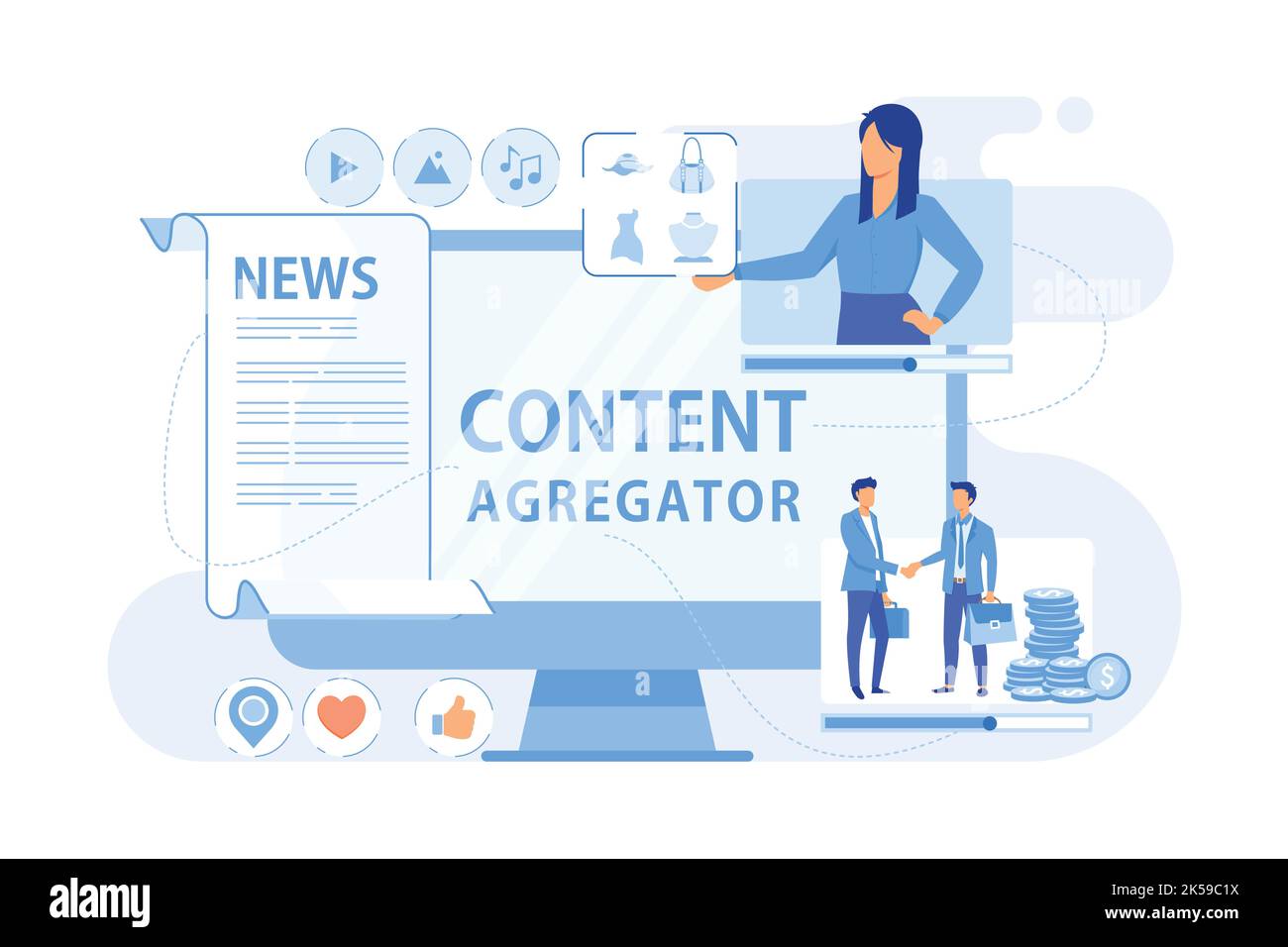 Different data compilation. Collection of media. Content aggregator ... Different data compilation. Collection of media. Content aggregator ...