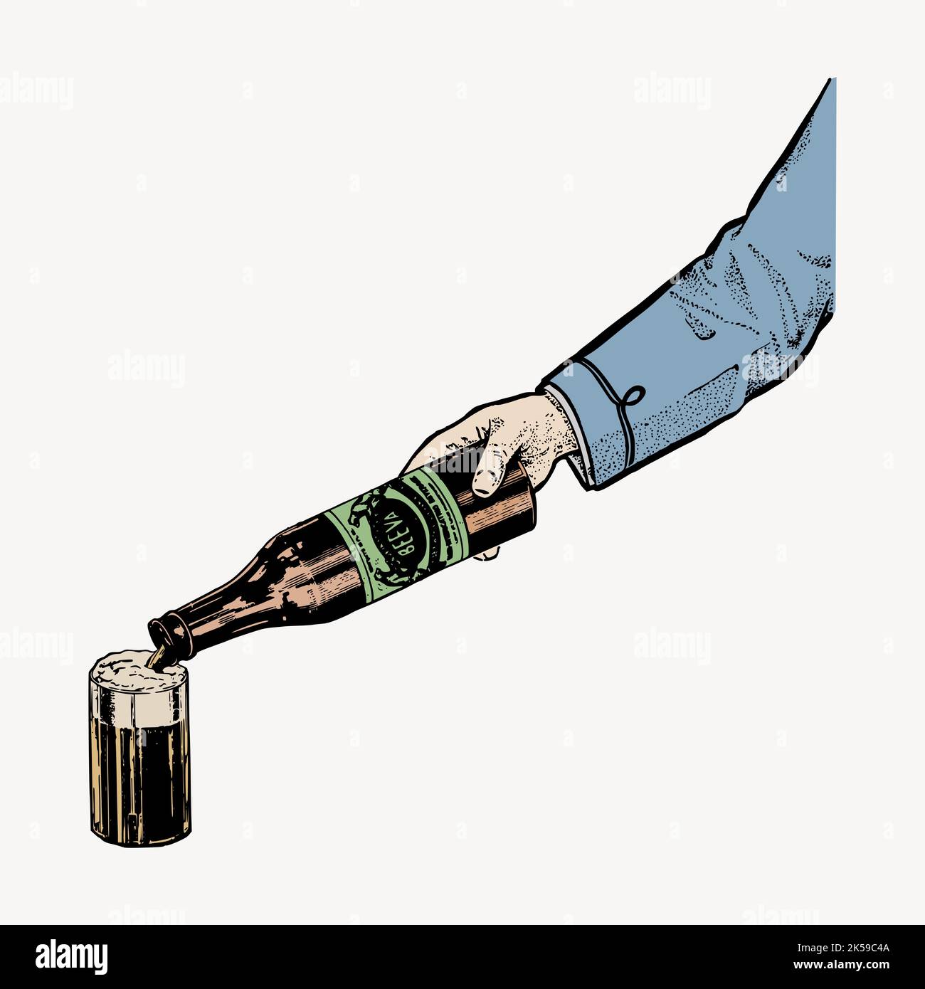 Hand pouring beer clipart Stock Vector Images - Alamy