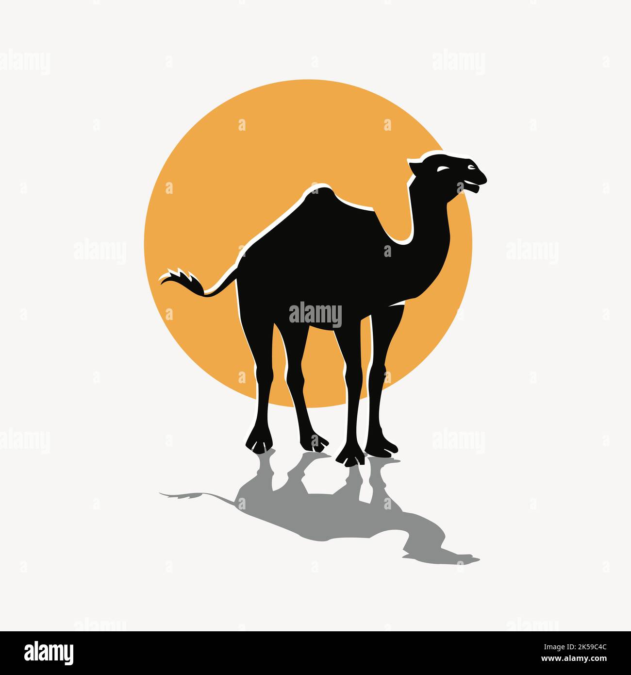 Camel sticker, desert animal illustration vector Stock Vector Image ...