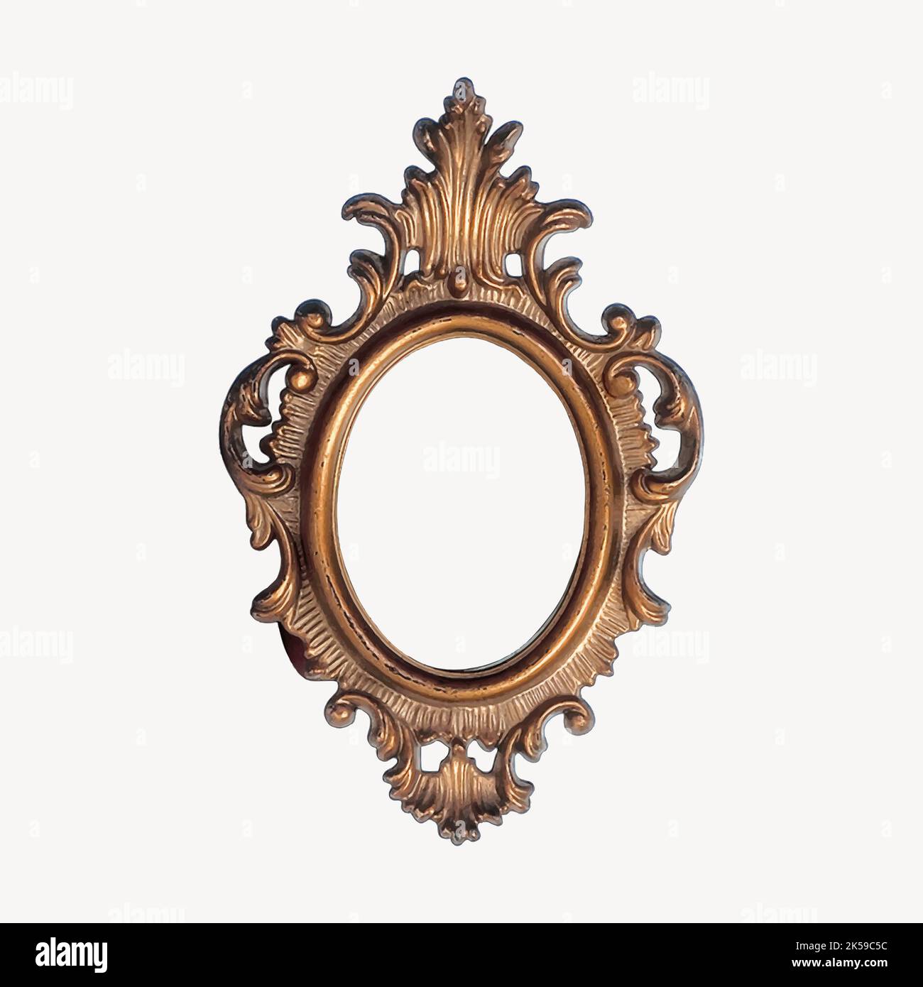 Vintage mirror frame, gold home decor illustration vector Stock Vector ...