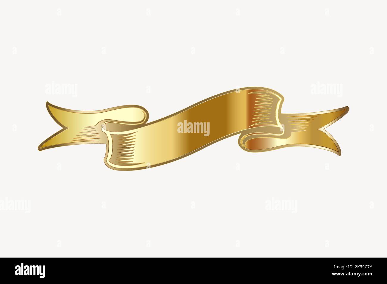 Gold ribbon banner sticker, decorative illustration vector Stock Vector ...