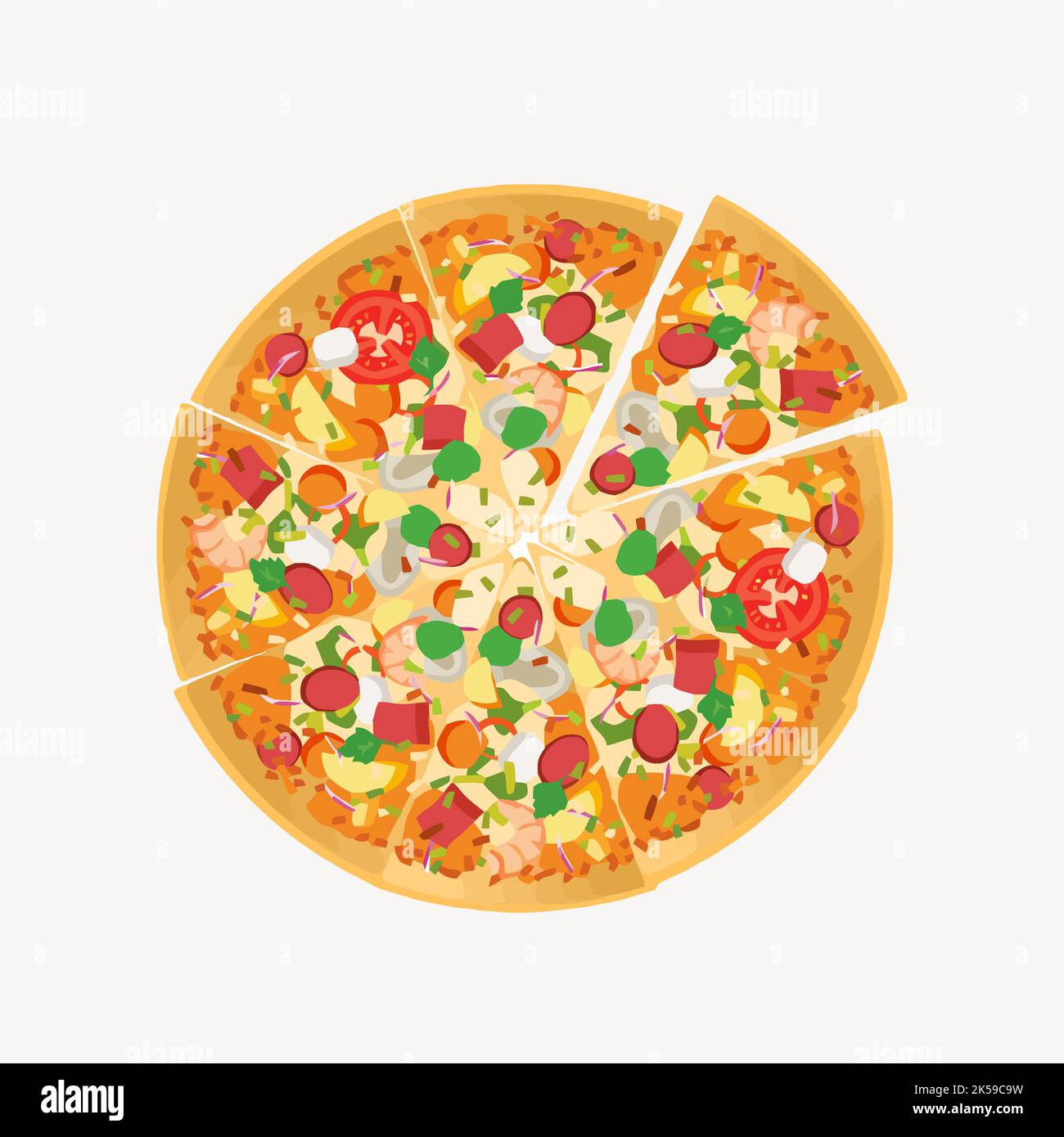 Pizza sticker, fast food illustration vector Stock Vector Image & Art ...