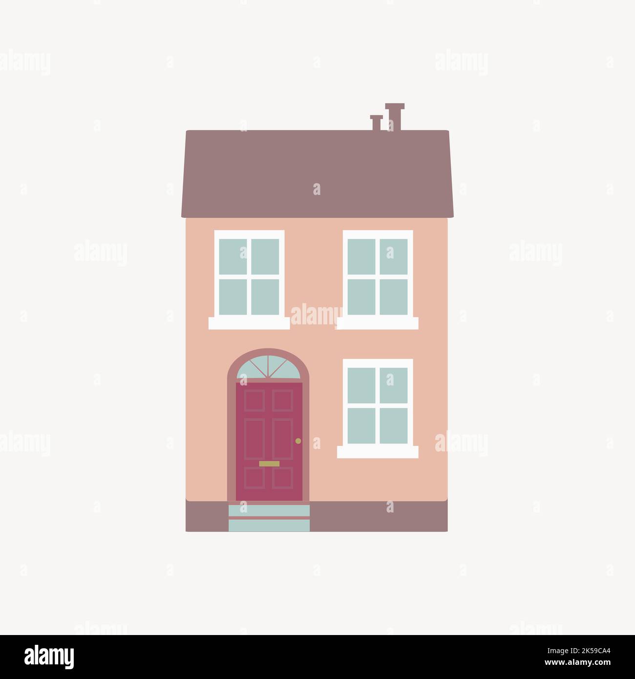 Cartoon house sticker, architecture illustration vector Stock Vector ...