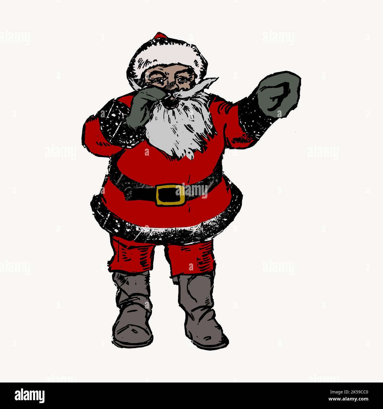Santa Claus clipart, Christmas vintage illustration vector Stock Vector ...