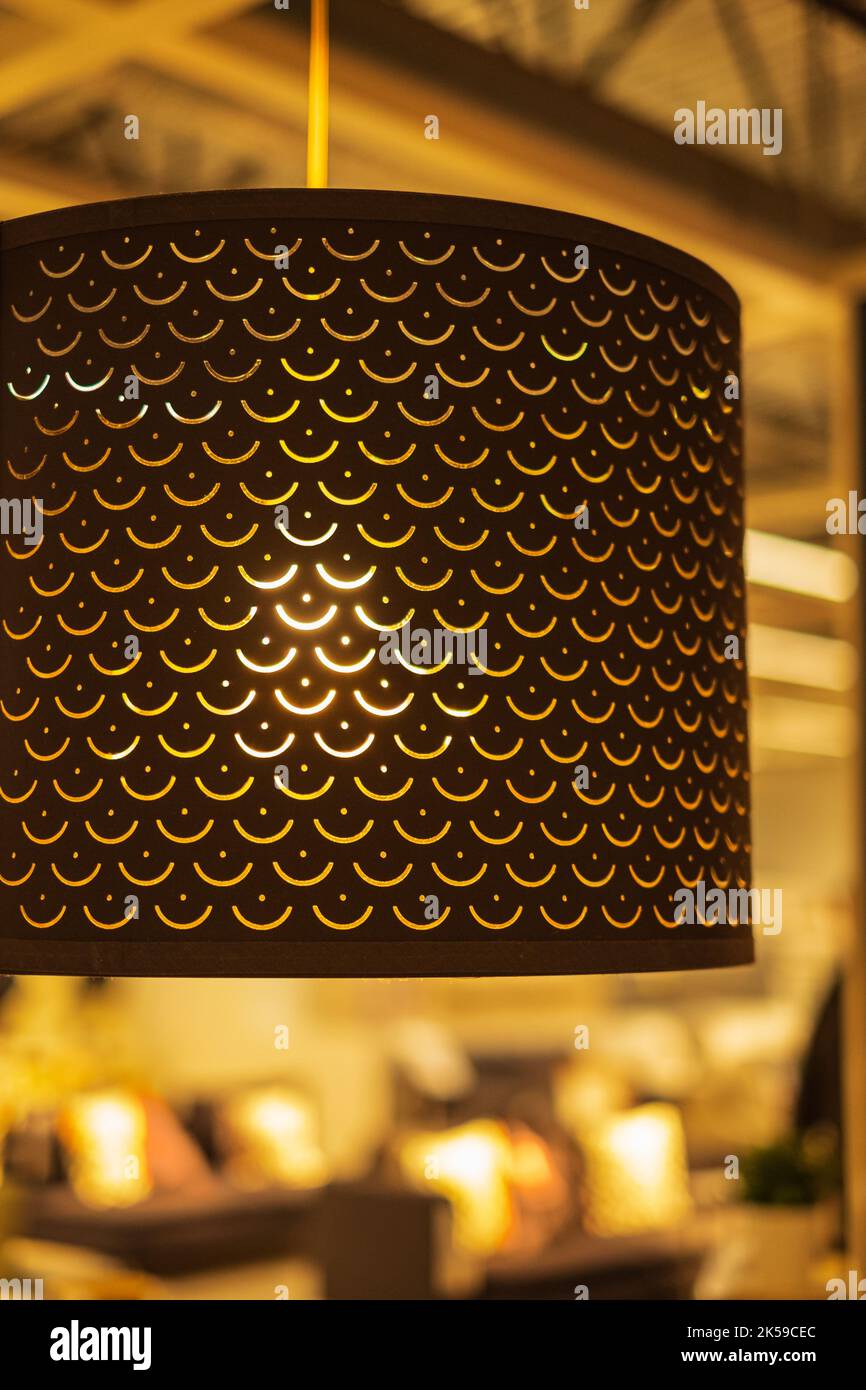 Pendant light lamp illuminated, Elegant Chandelier illuminated. Modern ...