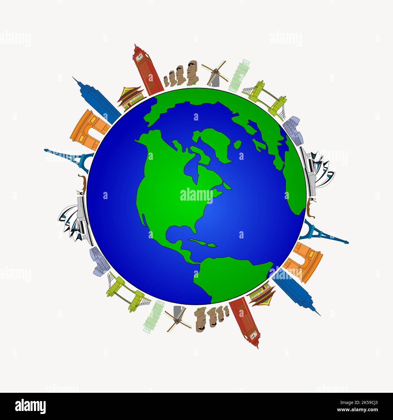 Famous landmarks sticker hi-res stock photography and images - Alamy