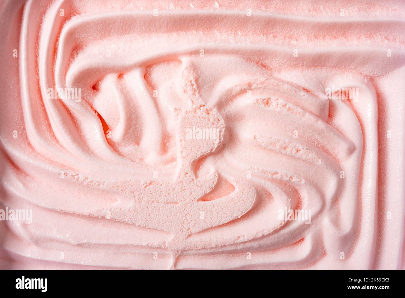 top view strawberry flavor ice cream as background and texture at ...