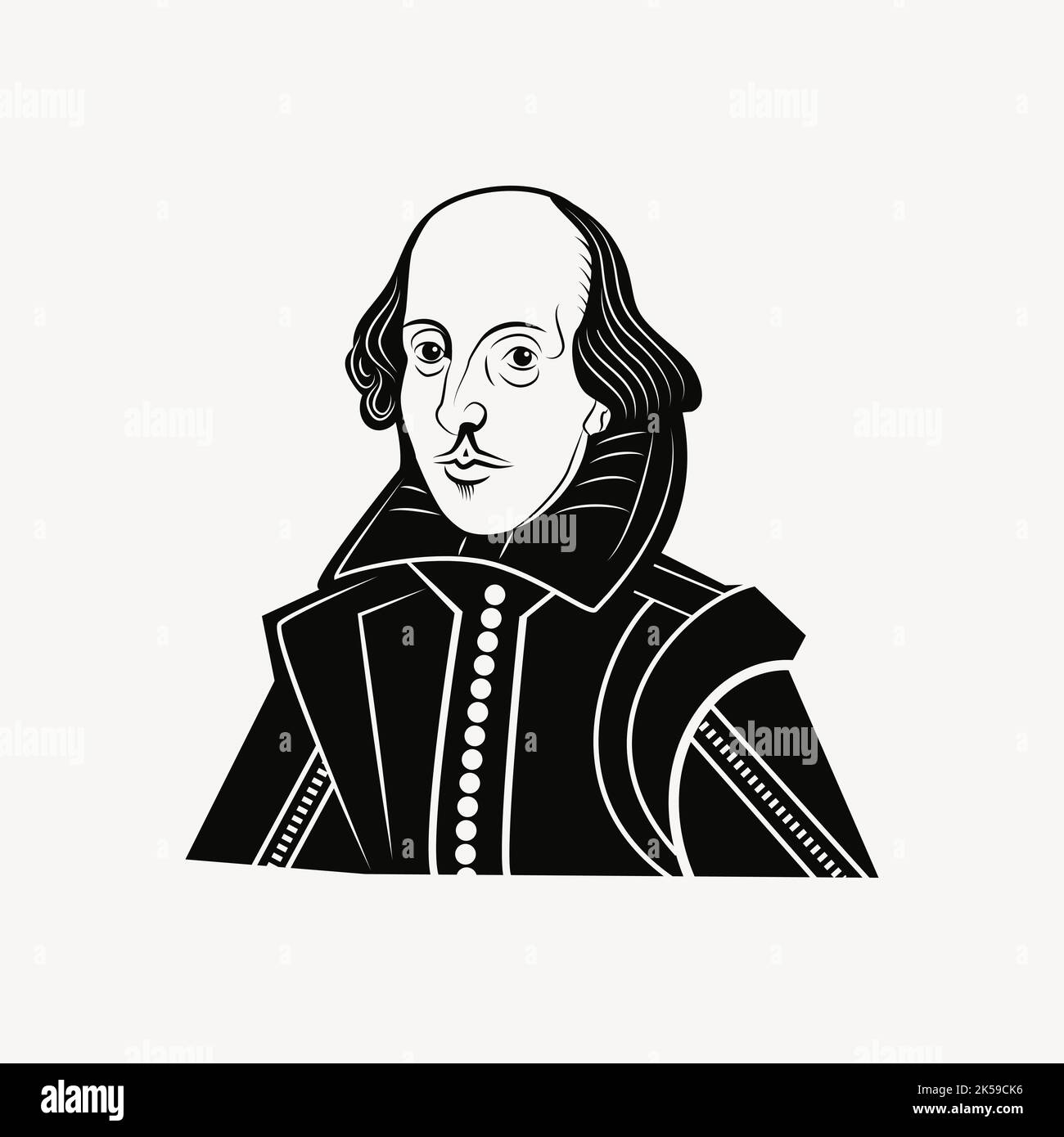 William Shakespeare sticker, portrait illustration vector Stock Vector ...