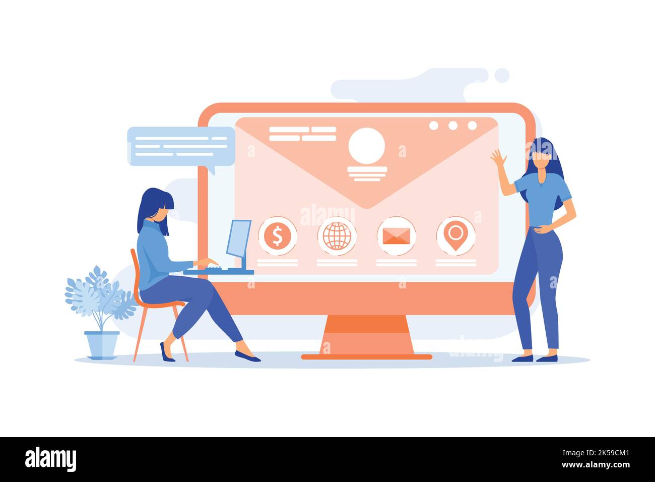 Web developer working on company website, tiny people. Corporate ...