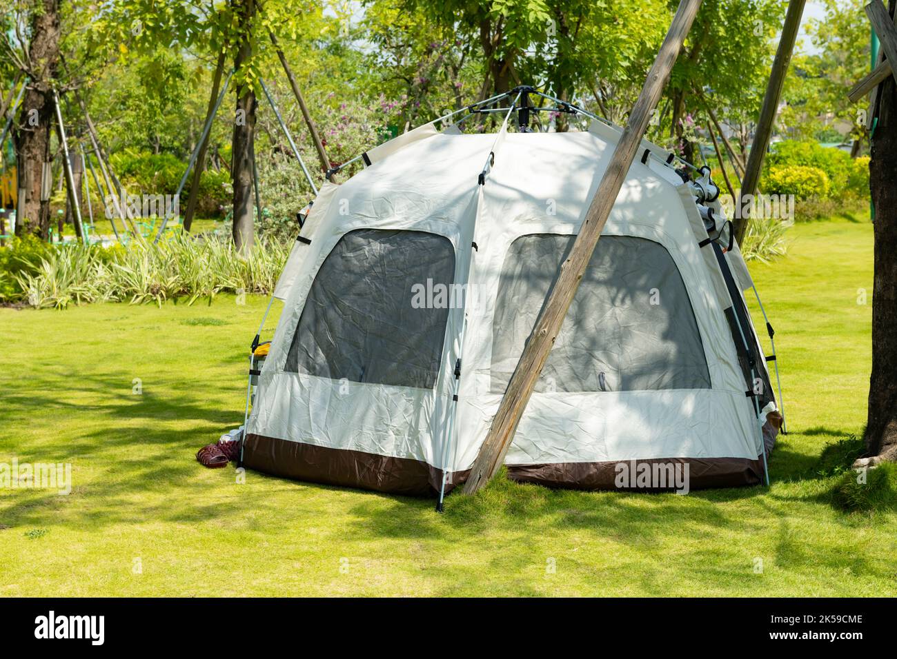 camping tent in the outdoor Stock Photo - Alamy
