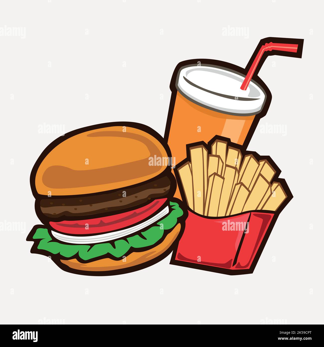 Hamburger set clipart, fast food illustration vector Stock Vector Image ...