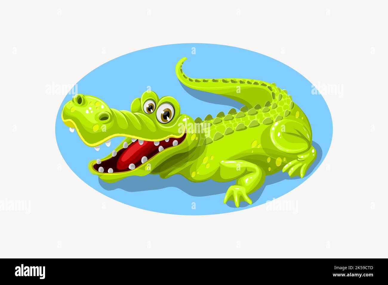 Smiling crocodile sticker, animal cartoon illustration vector Stock ...